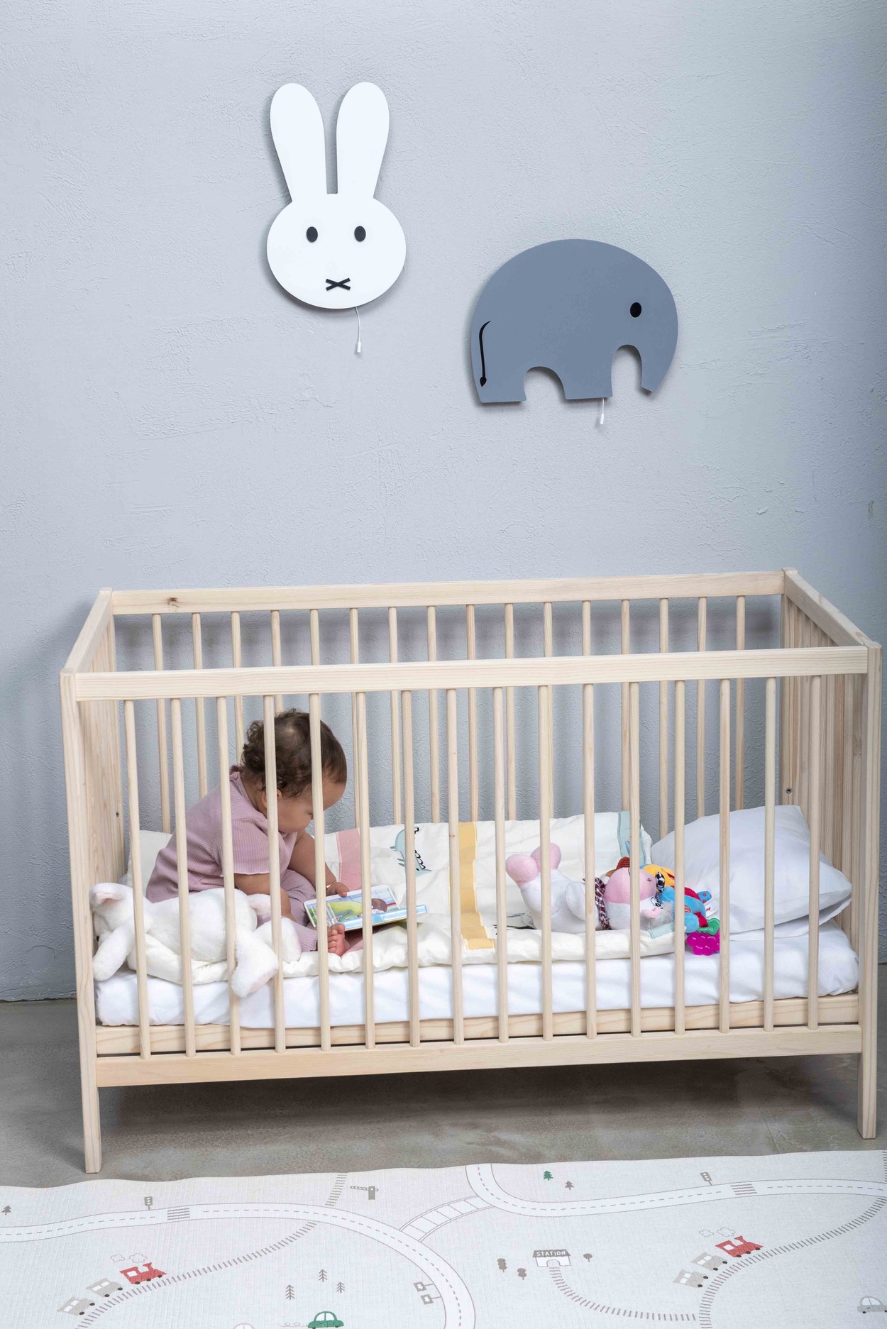 NTR410- Natural Wood 2-Level Crib –60×120 – Kukka Wood